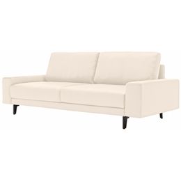 2-Sitzer "CR.450, Designsofa, Loungesofa", wei&szlig; (perlwei&szlig; 534, 12), B:180cm H:85cm T:95cm, NaturLEDER OSKAR (echtes Rindsleder);Flachgewebe VICTORIA (41% Polyacryl 38% Polyester 21% Baumwolle), CREATION BY ROLF BENZ, Sofas, 2-Sitzer, Armlehne breit niedrig, Alugussf&uuml;&szlig;e in umbragrau, Breite 180 cm