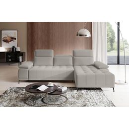Ecksofa WERK2 "Focus-S, inkl. elektr. Sitzvorzug, manuelle Kopfteilverstellung", natur, B:277cm H:82cm T:177cm, 92% Polyester, 8% Nylon, Sofas, Ecksofa, elektr. Sitztiefenverstellung, flexible Kopfst&uuml;tzen, 12cm F&uuml;&szlig;e, L-Form