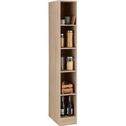 Regal KOCHSTATION "KS-Wien", braun (eiche sonoma), B:30cm H:200cm T:55cm, Holzwerkstoff, Regale, Regal, 30 cm breit, mit F&auml;chern
