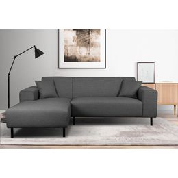 Ecksofa Home Affaire "ARROS L-Form mit Wellenunterfederung, Ma&szlig;e B/T/H: 235/163/81 cm", grau (anthrazit), B:235cm H:81cm T:163cm, 100% Polyester, Sofas, Ecksofa, incl. Zierkissen, mit Recamiere rechts/links bestellbar, auch in Cord