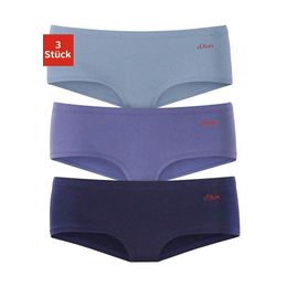 Hipster s.Oliver, Damen, Gr. 44/46 (XL), blau (blaufarben), Jersey, Obermaterial: 90% Baumwolle, 10% Elasthan (LYCRA), unifarben, Unterhosen Hipster, aus elastischer Baumwoll-Qualit&auml;t