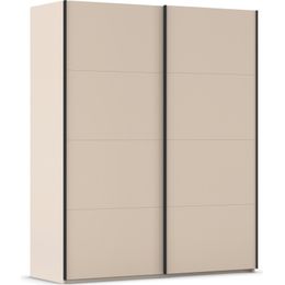 Schwebet&uuml;renschrank Rauch "Kleiderschrank Schrank Garderobe Schlafzimmerschrank SCALE-FYRA", beige (champagner, griffleisten schwarz), B:181cm H:223cm T:68cm, Holzwerkstoff, Schr&auml;nke, Schwebet&uuml;renschrank, edle viergeteilte T&uuml;ren viele Farben und Griff-Farben MADE IN GERMANY