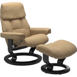 Relaxsessel stressless "Ruby", beige (sand paloma), B:88cm H:99cm T:77cm, Leder BATICK: BATICK ist ein leicht korrigiertes, durchgef&auml;rbtes und genarbtes M&ouml;belleder, bei dem die meisten Unebenheiten und Spuren in der Regel entfernt wurden.;Leder PALOMA: PALOMA ist ein durchgef&auml;rbtes Semianilin-M&ouml;belleder mit nat&uuml;rlicher Narbung., Sessel, Relaxsessel, mit Classic Base, Gr&ouml;&szlig;e L, Gestell Eiche, Wenge,