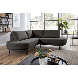 Ecksofa "Ronny L-Form", grau (anthrazit), B:200cm H:82cm T:200cm, ATLANTIC HOME COLLECTION, Sofas, Ecksofa, mit Wellenunterfederung, organische Formsprache, organisches Sofa