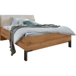 Futonbett Wiemann "Monaco, Bettgestell, Bettrahmen, komfortables Polsterkopfteil", braun (bianco, eiche, champagner), B:129cm L:218cm, Betten, Futonbett, Polsterkopfteil aus Kunstleder, verschiedene Gr&ouml;&szlig;en, in Komforth&ouml;he