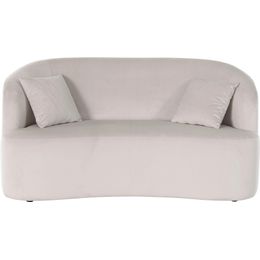 2-Sitzer "Dilara", beige, B:170cm H:87cm T:89cm, Struktur fein 100% Polyester);Samtoptik (100% Polyester);Boucl&eacute; (100% Polyester), LeGer Home by Lena Gercke, Sofas, 2-Sitzer, gerundete R&uuml;ckenlehne und Front, in 3 Bezugsqualit&auml;ten