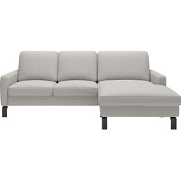 Ecksofa Home Affaire "Lecce, L-Form, Federkernpolsterung, Breite 224 cm", pearl, B:224cm H:86cm T:164cm, 100% Leder, Sofas, Ecksofa, inkl. saugroboterfreundliche H&ouml;he & schmale Armlehnen