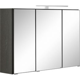 Spiegelschrank Welltime "Ohio", grau (graphit, graphit), B:100cm H:64cm T:20cm, Schr&auml;nke, Spiegelschrank, mit LED Beleuchtung