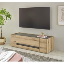 Lowboard Home Affaire "City/Giron", beige (eichefarben, anthrazit), B:140cm H:40cm T:45cm, FSC-zertifizierter Holzwerkstoff, Sideboards, Lowboard, Breite ca. 140 cm