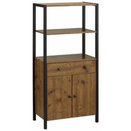 Midischrank Home Affaire "Chris", braun (pazifik eichefarben), B:61cm H:125cm T:35cm, Holzwerkstoff, Schr&auml;nke, Midischrank