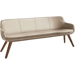 Essbank Musterring "Tavia", beige (sand, wild, nussbaum), B:200cm H:87cm T:66cm, Sitzb&auml;nke, Essbank, Stativgestell Wildnussbaum massiv ge&ouml;lt, Breite 180, 200 oder 220 cm