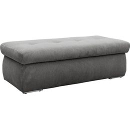 Hocker DOMO collection "NMoric", grau, B:136cm H:43cm T:64cm, 100% Polyester, Hocker, Hocker, mit Stauraumfach, auch in Cord