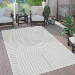 Teppich Paco Home "Livorno 674", beige (creme), B:200cm H:14mm L:280cm, Polypropylen (PP), Teppiche, Teppich, Uni Farben, moderner Hoch-Tief-Effekt, Scandi-Look, Outdoor geeignet