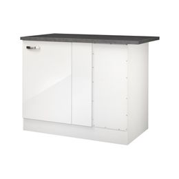 Eckunterschrank Optifit "Agos", wei&szlig;, B:110cm H:84,8cm T:60cm, Holzwerkstoff, Schr&auml;nke, Eckunterschrank