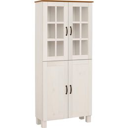 Hochschrank Home Affaire "Rodby", wei&szlig; (wei&szlig;, honig), B:75cm H:170cm T:30cm, Massivholz, Schr&auml;nke, Hochschrank, FSC-zertifiziertes Massivholz, Breite 75cm, H&ouml;he 170cm