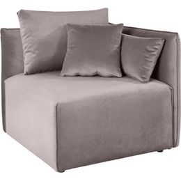 Sofa-Eckelement OTTO HOME "N&ouml;re", grau (hellgrau), B:90cm H:74cm T:90cm, Samtoptik (100% Polyester), Polsterelemente, Sofa-Eckelement, Modul - zum Zusammenstellen; in vielen Bezugsqualit&auml;ten und Farben