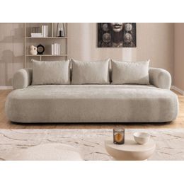 Big-Sofa Home Affaire "LUSSAC 4-Sitzer Design-Sofa mit Zierkissen, Ma&szlig;e B/T/H: 242/123/78 cm", beige, B:242cm H:78cm T:122,5cm, 100% Polyester, Sofas, Big-Sofa, hoher Sitzkomfort und modernes Design, Sofa ohne Bettfunktion