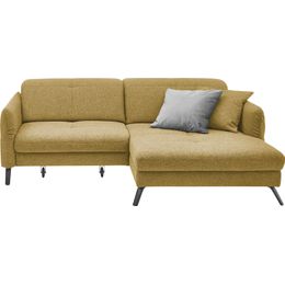 Ecksofa "SO 4400 V", gelb (mustard), B:259cm H:84cm T:167cm, 100% Polyester, SET ONE BY Musterring, Sofas, Ecksofa, wahlweise mit motorischer Bettfunktion & Kopfverstellung, Fu&szlig; schwarz