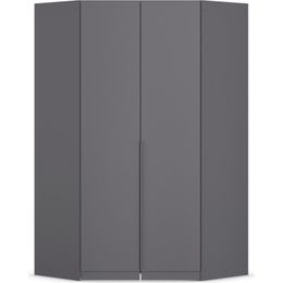 Eckkleiderschrank OTTO HOME "Kleiderschrank Schrank Ankleidezimmer Schlafzimmer Garderobe AGORDO", grau (graumetallic), B:117cm H:210cm T:117cm, Holzwerkstoff, Schr&auml;nke, Eckkleiderschrank, voll ausgestattet mit gro&szlig;z&uuml;gigem Stauraum, 2 H&ouml;hen MADE IN GERMANY