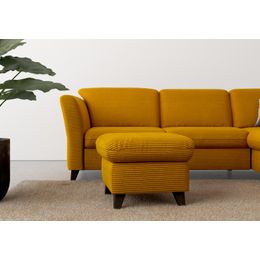 Polsterhocker Home Affaire "Trelleborg", gelb (mustard), B:58cm H:48cm T:58cm, 100% Polyester, Hocker, Polsterhocker, Cord-Bezug, mit Staufach, inkl. Federkern-Polsterung