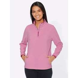 Fleeceshirt Casual Looks "Fleece-Shirt", Damen, Gr. 42, rosa (ros&eacute;), 100% Polyester, unifarben, Shirts Fleeceshirt