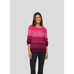 Strickpullover Rabe, Damen, Gr. 44, rosa (malve), Strick, Obermaterial: 50% Baumwolle, 50% Polyacryl, geringelt, normal h&uuml;ftbedeckend, Rundhals, Pullover Strickpullover, mit Colorblocking