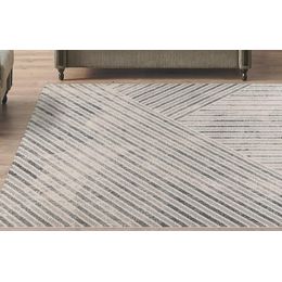 Teppich Kayoom "Rhombus 125", bunt (beige, grau), B:80cm H:10mm L:150cm, Polypropylen (PP), Teppiche, Teppich
