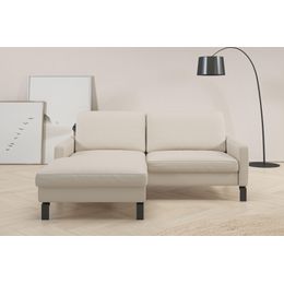 Ecksofa Home Affaire "Lecce, L-Form, Federkernpolsterung, Breite 194 cm", beige, B:194cm H:86cm T:164cm, 100% Leder, Sofas, Ecksofa, inkl. saugroboterfreundliche H&ouml;he & schmale Armlehnen