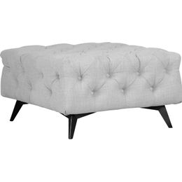 Polsterhocker Home Affaire "Glynis", grau, B:80cm H:45cm T:80cm, Struktur (100% Polyester);Samtoptik (100% Polyester), Hocker, Polsterhocker, aufw&auml;ndige Knopfheftung, moderne Chesterfield Optik, Fu&szlig;farbe w&auml;hlbar