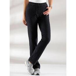 Dehnbund-Jeans Classic Basics, Damen, Gr. 26, Kurzgr&ouml;&szlig;en, schwarz (schwarz, denim), 81% Baumwolle, 17% Polyester, 2% Elasthan, unifarben, lang, Jeans Dehnbund-Jeans