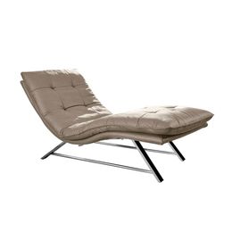 Relaxliege W.Schillig "daily dreams", braun (stone z59), B:75cm H:91cm T:170cm, Longlife Xtra-Leder Z59: Glattleder mit modischer Pr&auml;gung. Hautst&auml;rke 0, 9 - 1, 1 mm, Sofas, Relaxliege, in Waffelkissen-Optik, wahlweise mit Motor, Kufengestell, in 2 Breiten