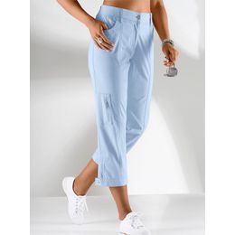 Stretch-Hose Casual Looks, Damen, Gr. 42, Normalgr&ouml;&szlig;en, blau (hellblau), 98% Baumwolle, 2% Elasthan, unifarben, 7/8-L&auml;nge, Hosen Stretch-Hose