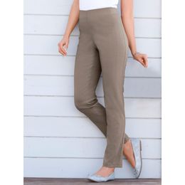 Dehnbund-Hose Stehmann, Damen, Gr. 255, Extrakurzgr&ouml;&szlig;en, grau (taupe), 72% Viskose, 25% Polyamid, 3% Elasthan, unifarben, lang, Hosen Dehnbund-Hose