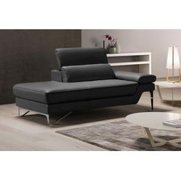 Ottomane Egoitaliano "Princess, elegantes Designsofa mit erstklassigem Sitzkomfort", schwarz, B:177cm H:95cm T:108cm, Leder &raquo;BULL&laquo; (echtes Rindsleder). Geschliffenes, pigmentiertes und behandeltes Rindsleder mit einer Dicke von 1, 3-1, 5 mm. Dieses Leder zeigt eine ziemlich weiche Hand mit einem halb undurchsichtigen Aussehen. Es handelt sich um ein gesch&uuml;tztes Leder. Eine leichte Deckschicht sch&uuml;