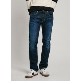 Regular-fit-Jeans Pepe Jeans "CASH", Herren, Gr. 30, L&auml;nge 34, blau (dunkelblau, used), Denim/Jeans, Obermaterial: 99% Baumwolle, 1% Elasthan, leichte Abriebeffekte, normal lang, Jeans Regular-fit-Jeans