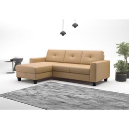 Ecksofa Home Affaire "Varese", cappuccino, B:239cm H:91cm T:164cm, Sofas, Ecksofa, wahlweise mit Bettfunktion und Bettkasten