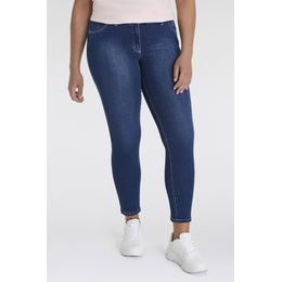 5-Pocket-Jeans KjBRAND "Hose Fanni Skinny", Damen, Gr. 27, K-Gr, blau (denim stoned), Denim/Jeans, Obermaterial: 87% Baumwolle, 11% Polyester, 2% Elasthan, eng, Jeans 5-Pocket-Jeans, ideal f&uuml;r schlanke Beine