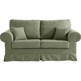 2-Sitzer Home Affaire "Shadmoor", gr&uuml;n, B:188cm H:102cm T:92cm, 100% Polyester, Sofas, 2-Sitzer, Hussenoptik, in uni oder mit Blumendruck