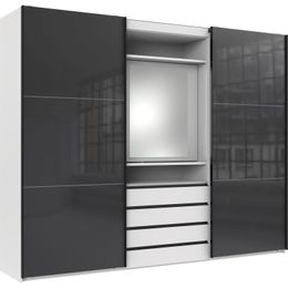 Schwebet&uuml;renschrank wimex "Magic by fresh to go", wei&szlig; (wei&szlig;, au&szlig;ent&uuml;ren grauglas), B:300cm H:236cm T:65cm, Schr&auml;nke, Schwebet&uuml;renschrank, mit drehbarer Spiegelt&uuml;r