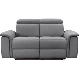 2-Sitzer Home Affaire "Pareli 172cm, manuelle u. elektr. Relaxfunktion", grau (anthrazit), B:172cm H:98cm T:142cm, Webstoff (95% Polyester 5%Nylon), Sofas, 2-Sitzer, USB, Kopfteil-Verstellung, LED, in Echtleder, Kunstleder, Web
