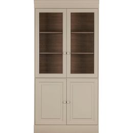 Vitrine Woood "Chow", grau, B:105cm H:215cm T:40cm, Holzwerkstoff, Schr&auml;nke, Vitrine, aus Kiefernholz, Breite 105 cm x H&ouml;he 215 cm