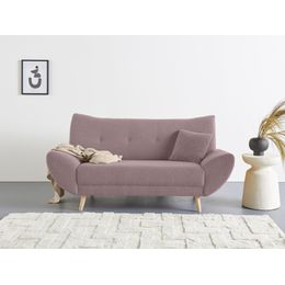 2-Sitzer Home Affaire "Basta", rosa, B:174cm H:80cm T:82cm, 100% Polyester, Sofas, 2-Sitzer