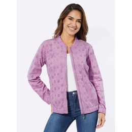 Jackenblazer Classic Basics "Blouson", Damen, Gr. 52, lila (orchidee), 100% Baumwolle, Blazer Jackenblazer