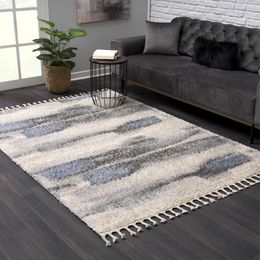 Hochflor-Teppich Sanat "Versay 1506", grau, B:160cm H:45mm L:230cm, Kunstfaser, Teppiche, Hochflor-Teppich, Wohnzimmer, Langflor, Shaggy Teppich