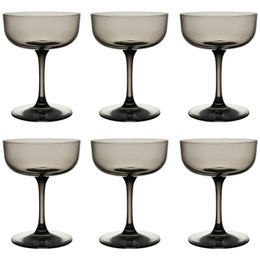 Sektglas "Sektschalen / Dessertschalen Like Glass 100 ml 6er Set", grau (smoke), 6 tlg., Glas, LIKE. BY VILLEROY & BOCH, Trinkgef&auml;&szlig;e, Sektglas