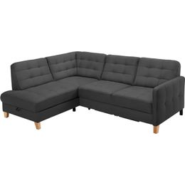 Ecksofa exxpo - SOFA FASHION "Elio, kompakt & bequem, zeitloses Design, Breite 228cm, L-Form", blau (mystik), B:228cm H:84cm T:174cm, Sofas, Ecksofa, wahlweise mit Bettfunktion und Bettkasten