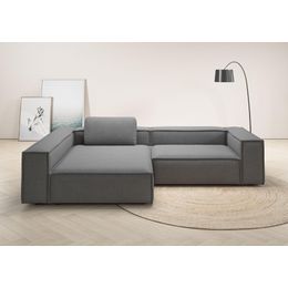 Ecksofa Home Affaire "Watertown, moderne XXL L-Form, 306 cm breit", grau, B:306cm H:68cm T:191cm, 100% Polyester, Sofas, Ecksofa, Komfortabel mit tiefer Sitzfl&auml;che &ndash; ideal f&uuml;r gro&szlig;e Wohnr&auml;ume