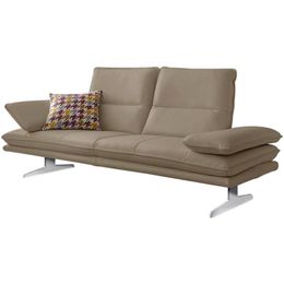 2,5-Sitzer W.Schillig "broadway Designsofa mit hohem Sitzkomfort", braun (stone z59), B:236cm H:94cm T:96cm, Longlife Xtra-Leder Z59: Glattleder mit modischer Pr&auml;gung. Hautst&auml;rke 0, 9 - 1, 1 mm, Sofas, 2 5-Sitzer, Sitztiefenverstellung, Kopfteil- & Seitenteilverstellung, Breite 236cm