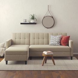 Ecksofa DOREL HOME "Hartford II", braun (cappucino), B:213cm H:83cm T:154cm, Webstoff 100% Polyester, Sofas, Ecksofa, mit Bettfunktion und Stauraum, Recamiere beidseitig montierbar
