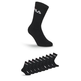 Sportsocken Fila "UNISEX CREW TENNIS FULL TERRY SOCKS", M&auml;dchen, Gr. 35-38, schwarz, Baumwollmischung, bedruckt, unifarben mit Farbeinsatz, normal, Socken Sportsocken